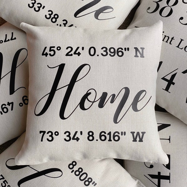 Latitude Longitude Pillow - Etsy