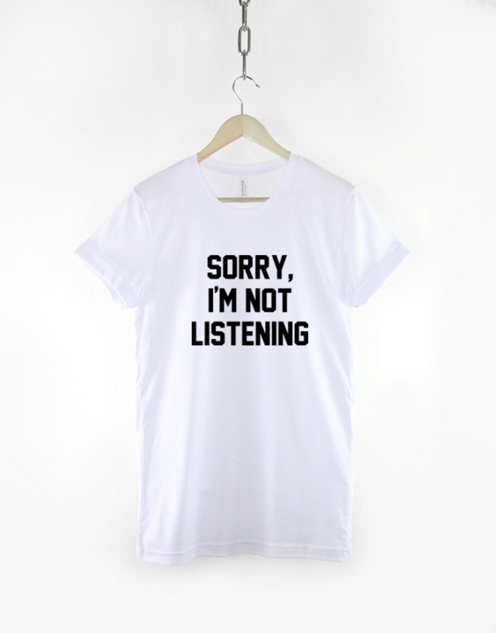 Sorry I'm Not Listening Hipster T-shirt Anti Social T - Etsy