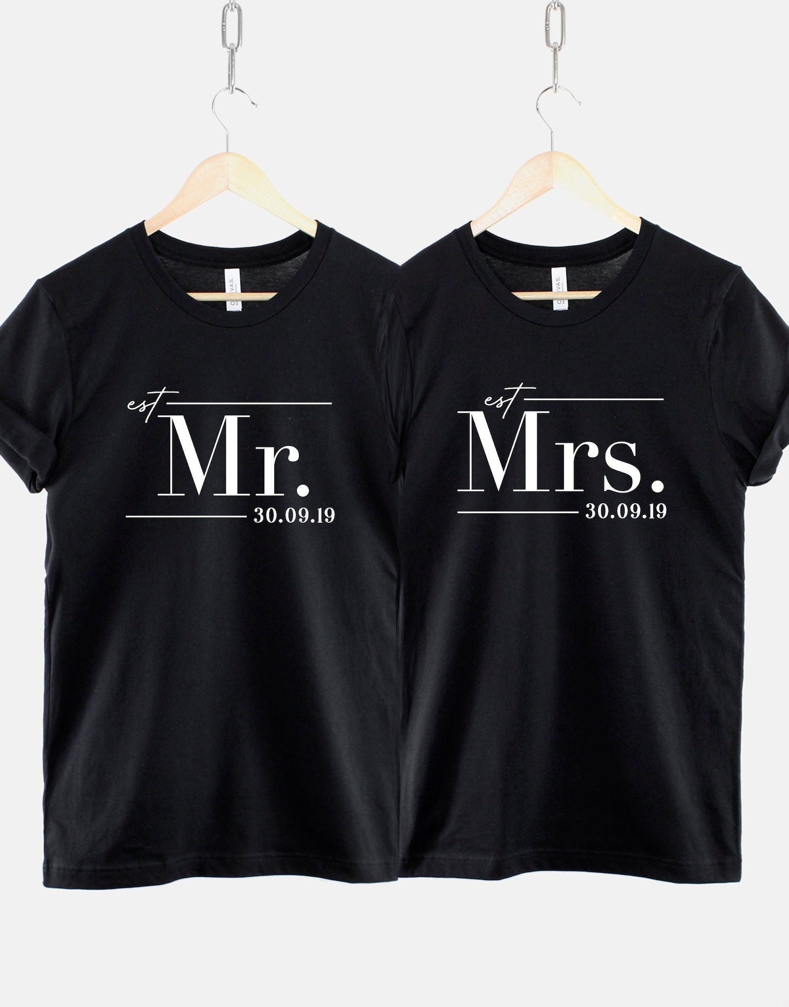 Mr And Mrs T-Shirts / Personalised Mr And Mrs Wedding Shirts / | Etsy