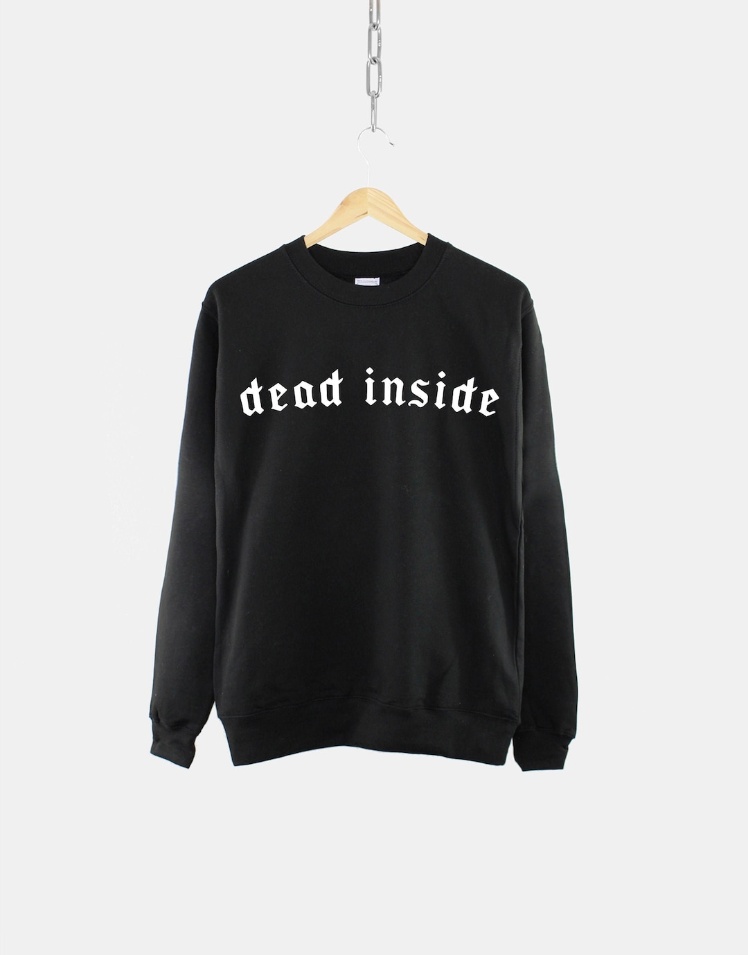 Dead Inside Goth Aesthetic Crew Neck Sweatshirt - Black Gothic Sweater ...