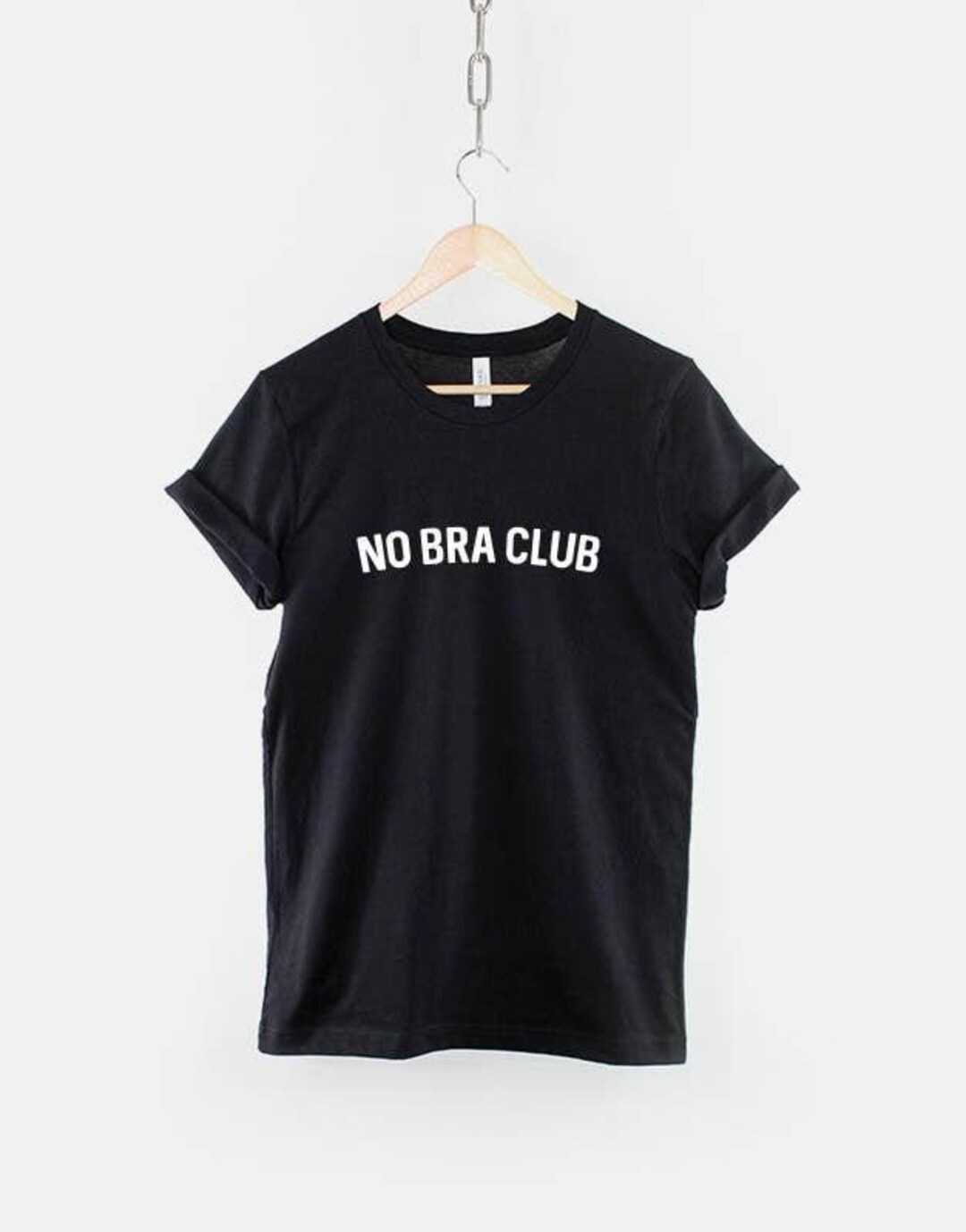 No Bra Club T Shirt Playful Boob Graphic Relaxed Fit Humorous Style