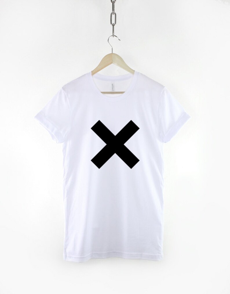 Big Cross T-shirt Big White Cross Shape Streetwear T-shirt - Etsy