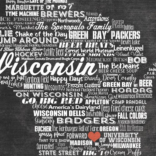 PERSONALIZED Wisconsin Wall Decor Family Name Sign - Etsy