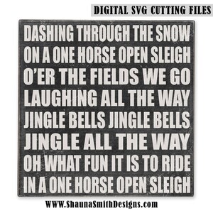 Jingle Bells SVG - Dashing Through the Snow SVG - Subway Art SVG ...