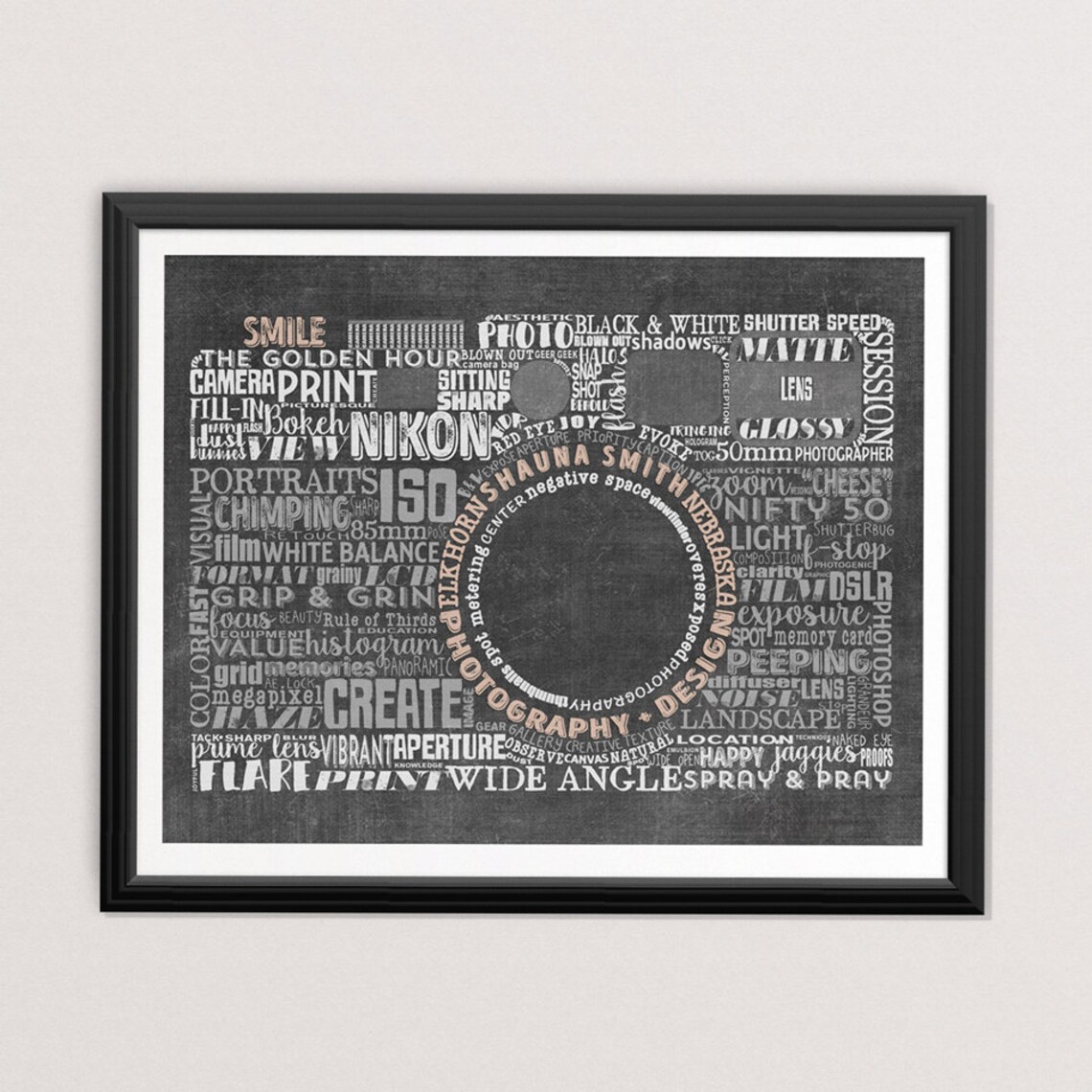 Camera Word Art Chalkboard Art - Digital or Printed - PERSONALIZED ...
