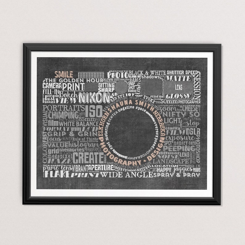 Camera Word Art Chalkboard Art Digital or Printed - Etsy