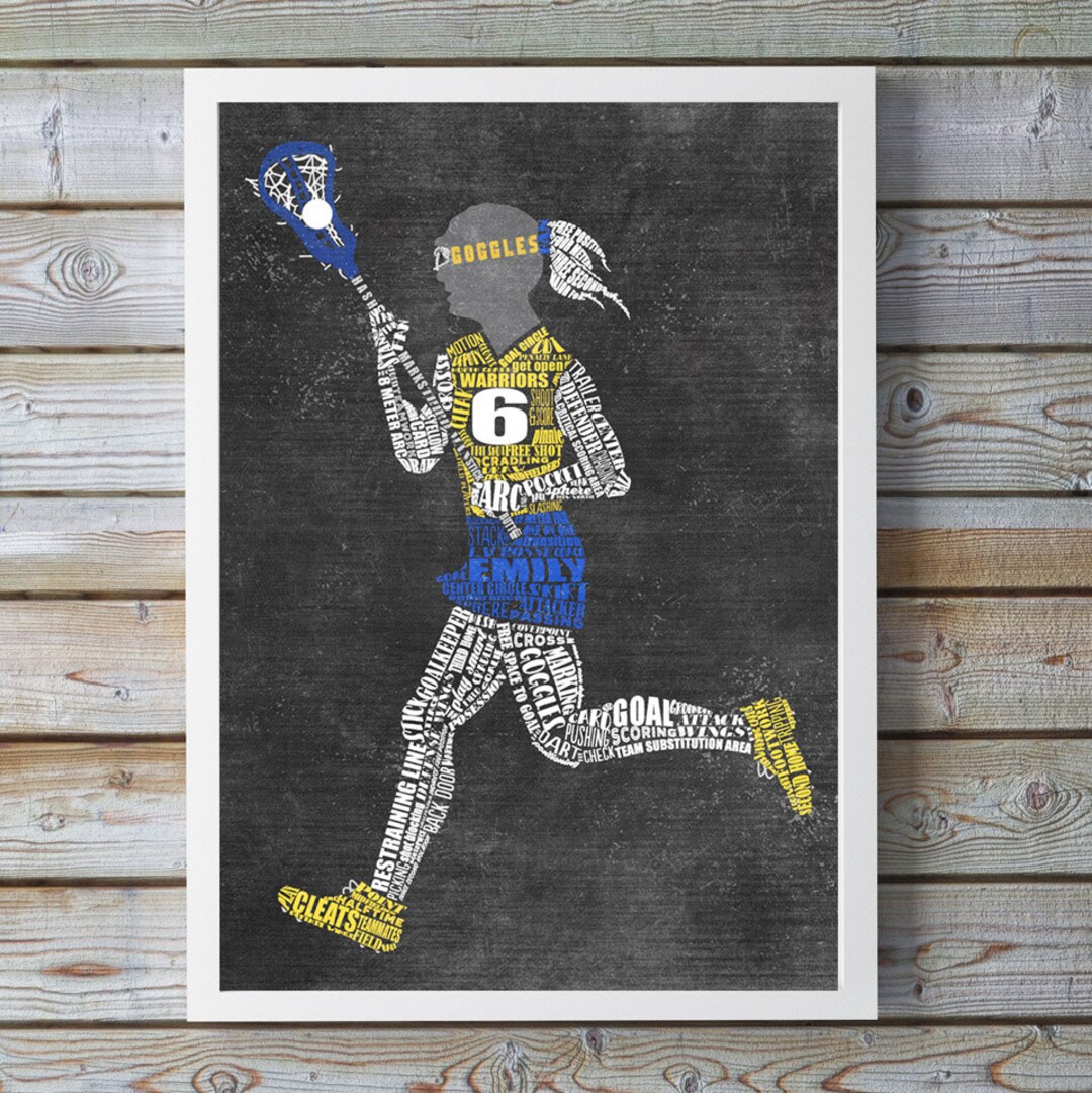 GIRLS LACROSSE Gift - Personalized Lacrosse Coach Gift - Lacrosse Wall ...