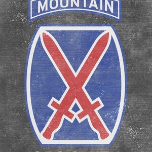 10th Mountain Division Insignia Chalkboard Artwork - Personalized With ...