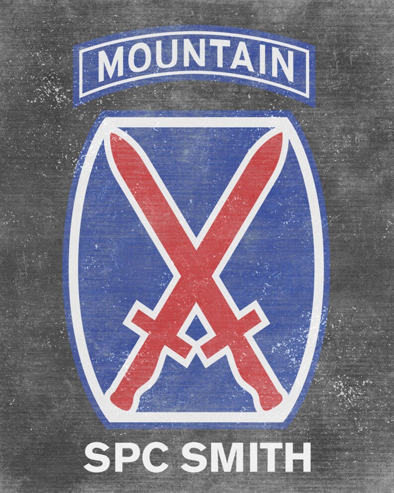 10th Mountain Division Insignia Chalkboard Artwork | Etsy