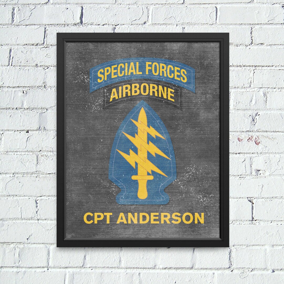 Special Forces Insignia Chalkboard Artwork Personalized With Soldiers ...