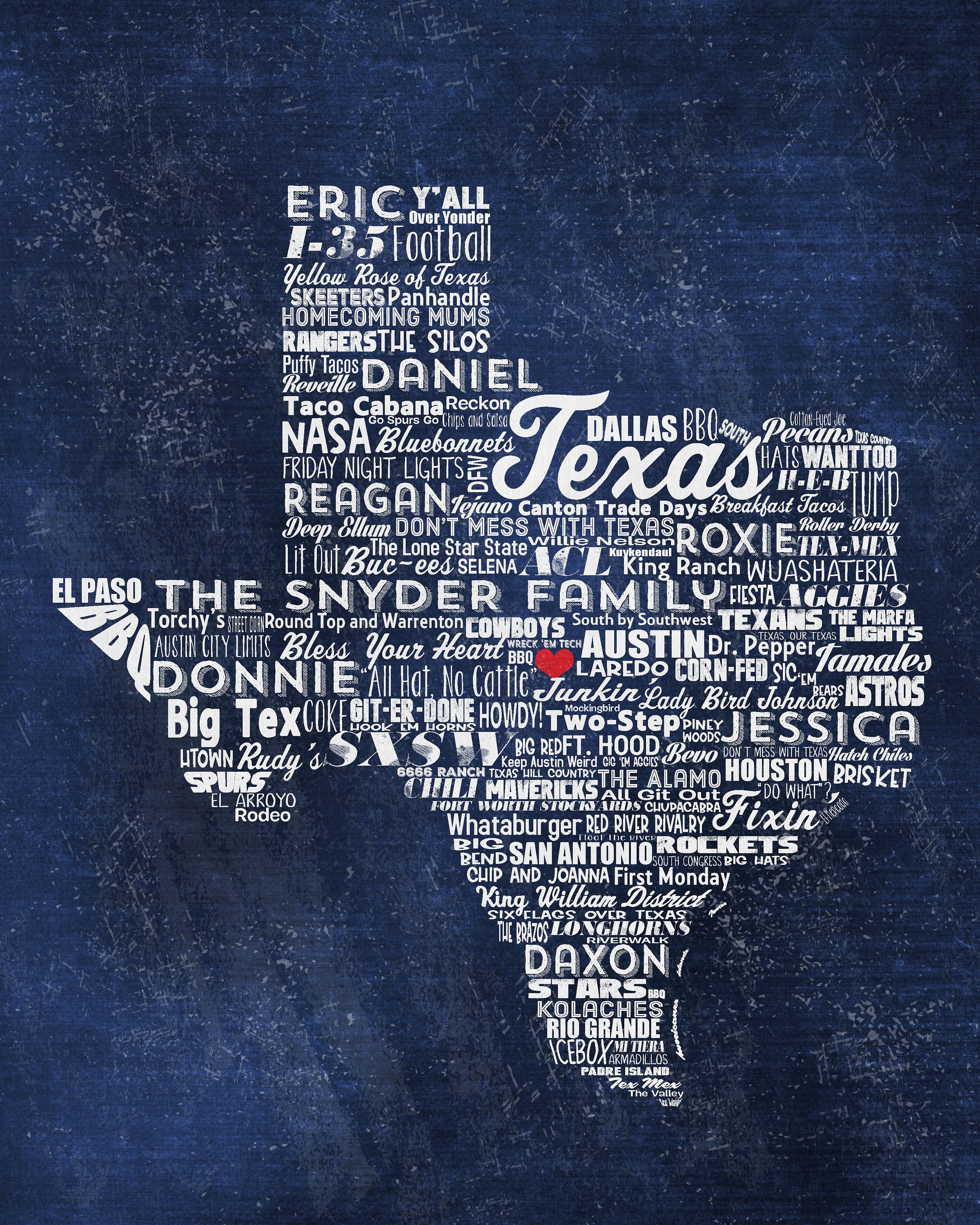 PERSONALIZED TEXAS Gift Texas Family Name Sign Texas State | Etsy