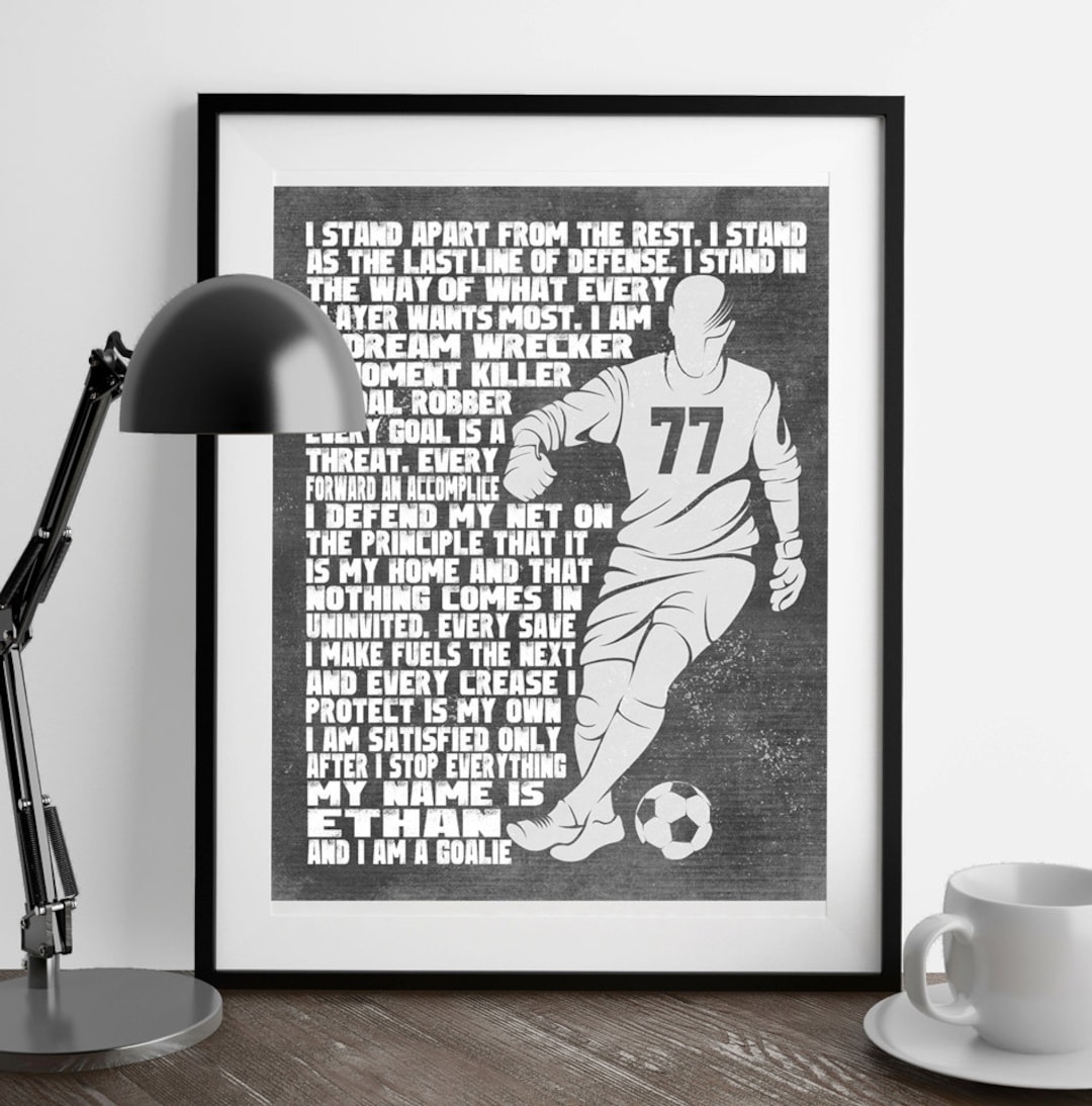 SOCCER GOALIE Gifts - PERSONALIZED Soccer Gifts - Soccer Goalie Artwork ...