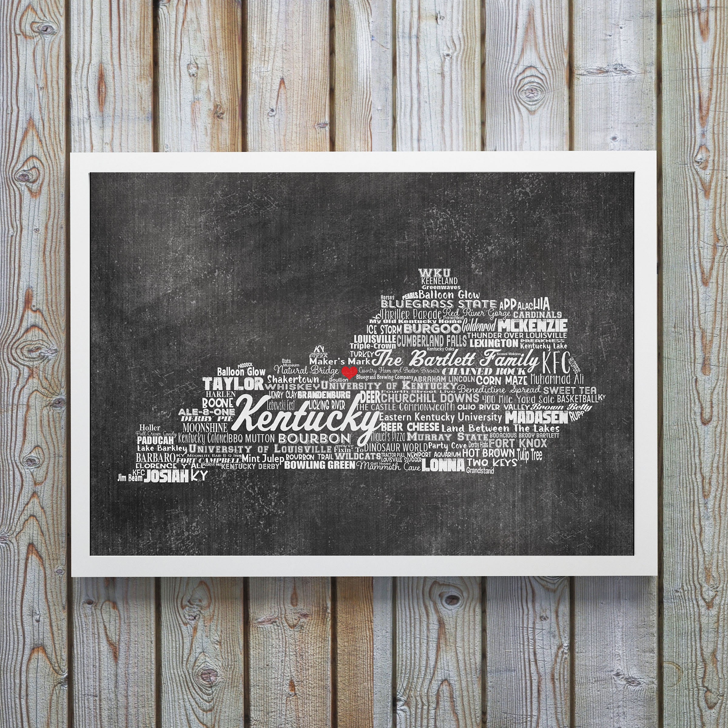 Personalized Family Name Sign KENTUCKY Gift Kentucky State - Etsy