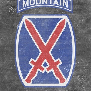 10th Mountain Division Insignia Chalkboard Artwork - Personalized With ...