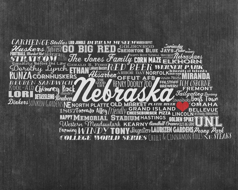 Personalized Family Name Sign - NEBRASKA Gift - Nebraska State Sign ...