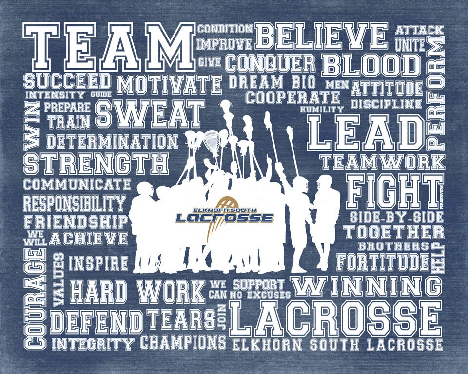 Personalized Team LACROSSE Word Art - Add Your Team Name! Girls ...