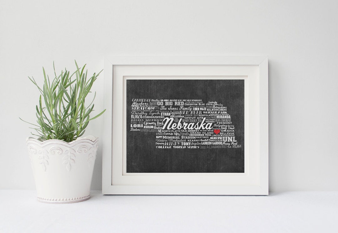 Personalized Family Name Sign - NEBRASKA Gift - Nebraska State Sign ...
