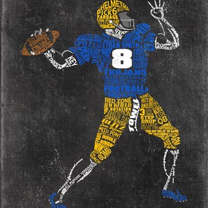 FOOTBALL Quarterback Gift - PERSONALIZED Football Gift Printed or ...