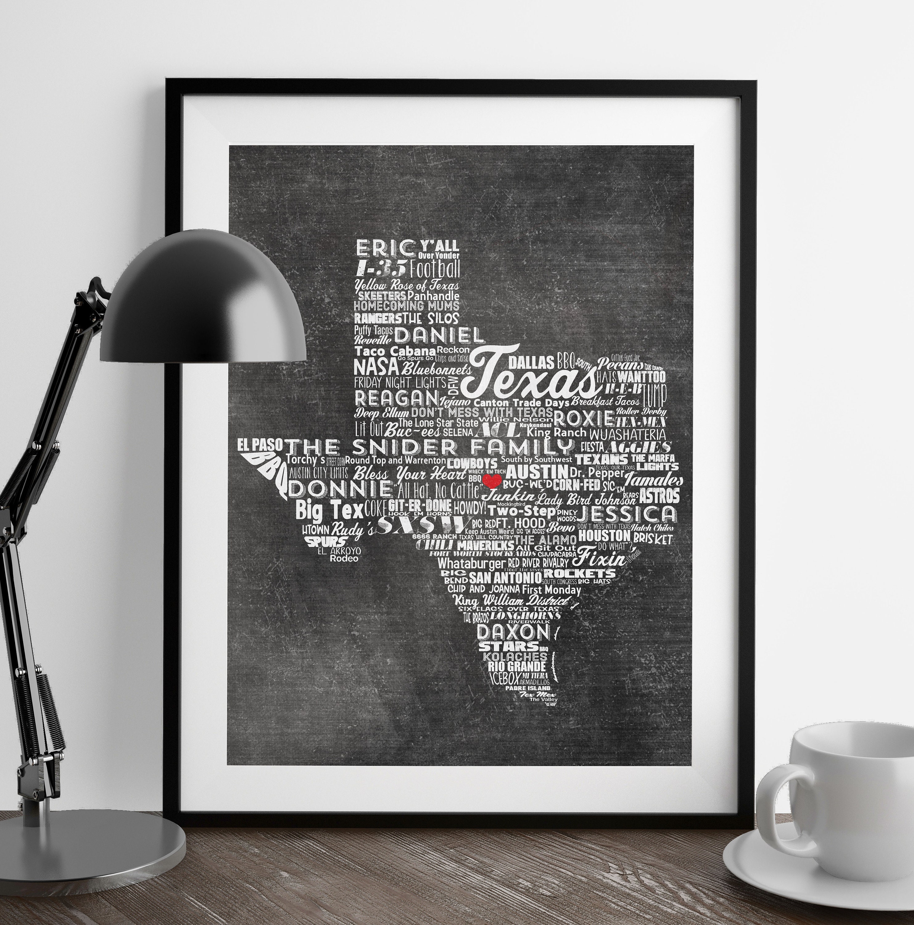 PERSONALIZED TEXAS Gift Texas Family Name Sign Texas State | Etsy