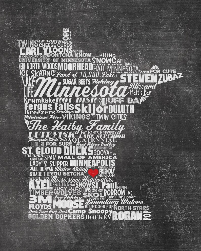 PERSONALIZED MINNESOTA Gift Minnesota Family Name Sign - Etsy