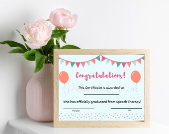 Speech Therapy Certificate - Etsy