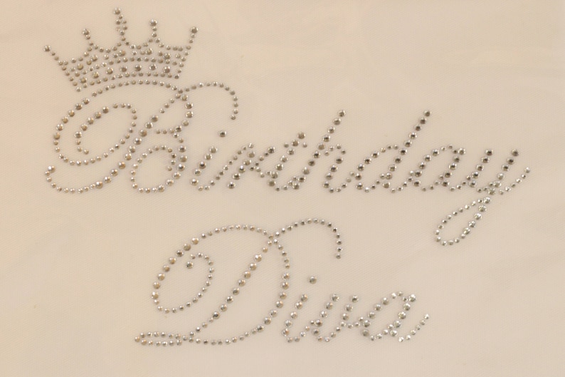 Birthday Diva Rhinestone Iron on Transfer - Etsy