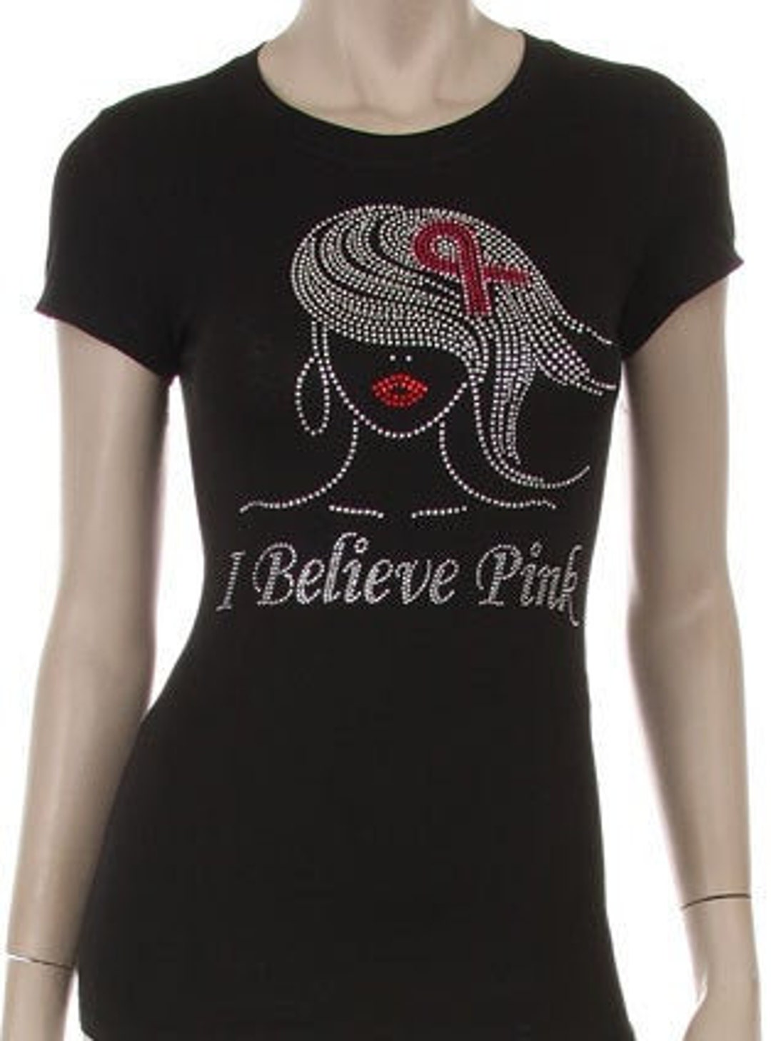 Breast Cancer Awareness I Believe Pink Bow Natural Hair Lady Pink ...