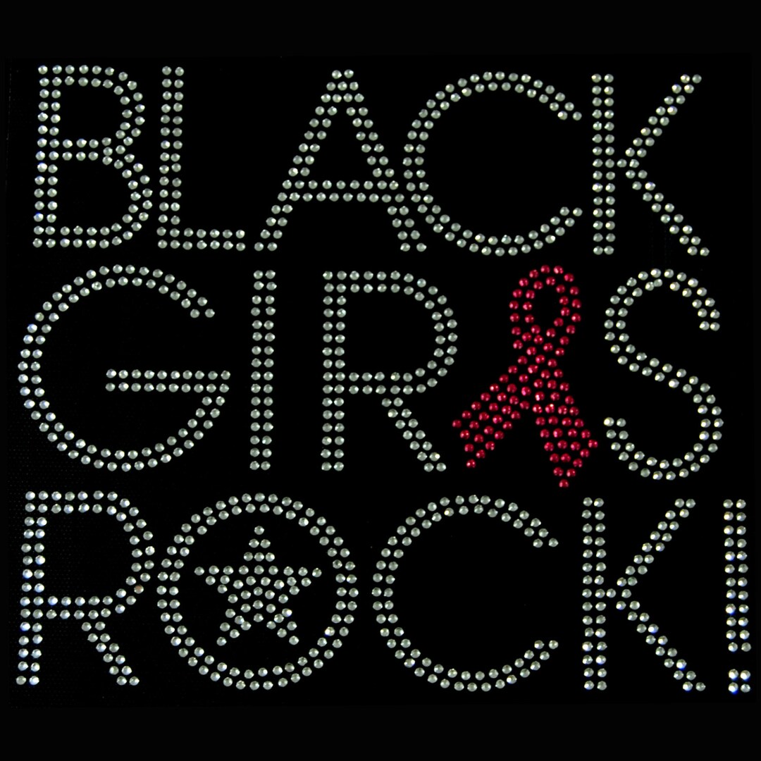 BLACK GIRLS ROCK With Pink Ribbon Rhinestone Iron on Transfer - Etsy
