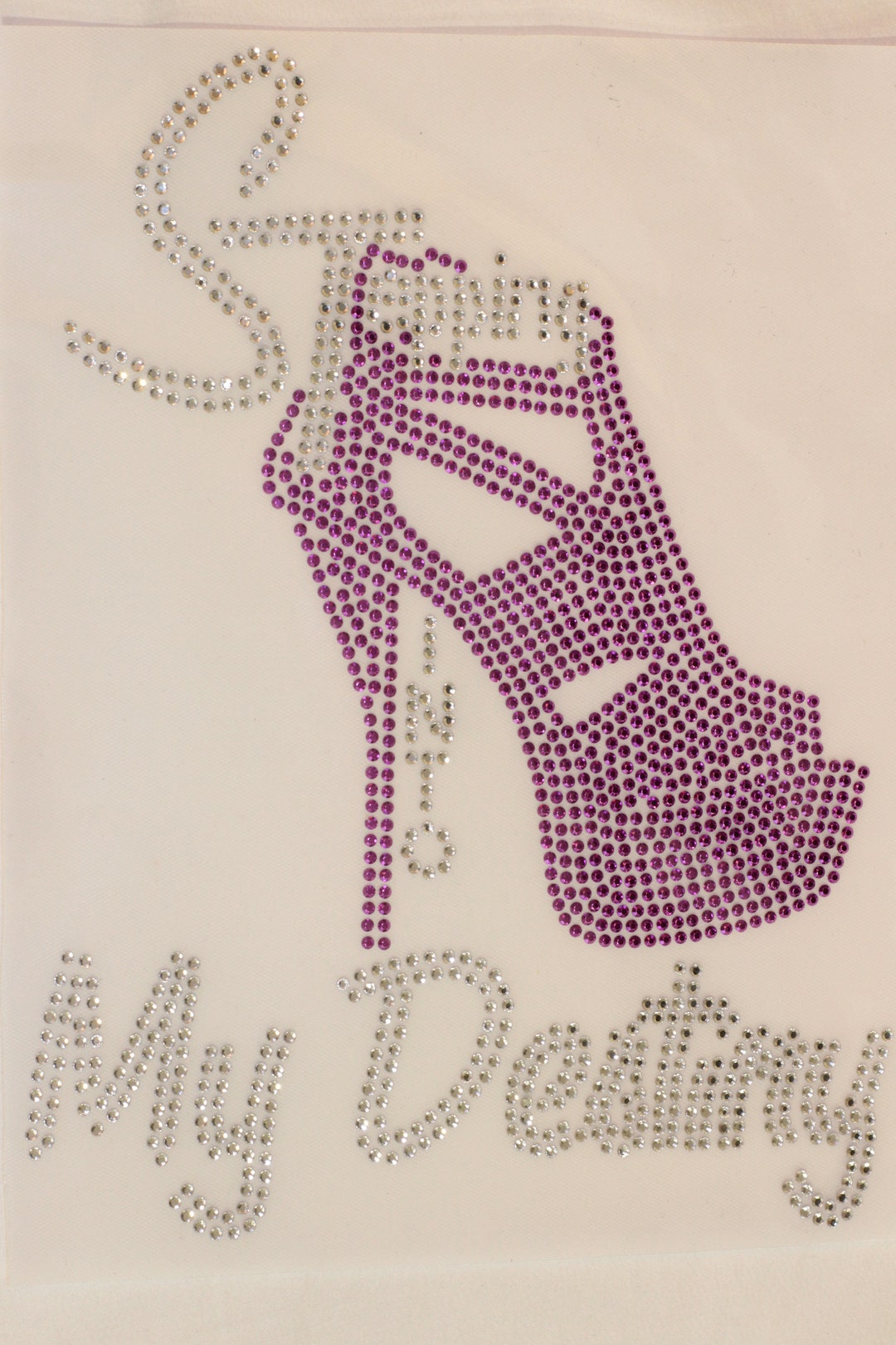 Stepping Into My Destiny W/ Purple Link Shoe Rhinestone Iron on ...