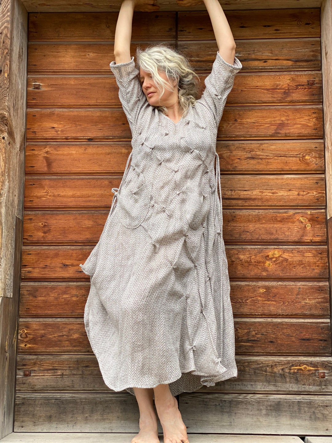 Unique Linen Dress ~ Reversible Dress ~ Evening Dress ~ Linen Clothing ...