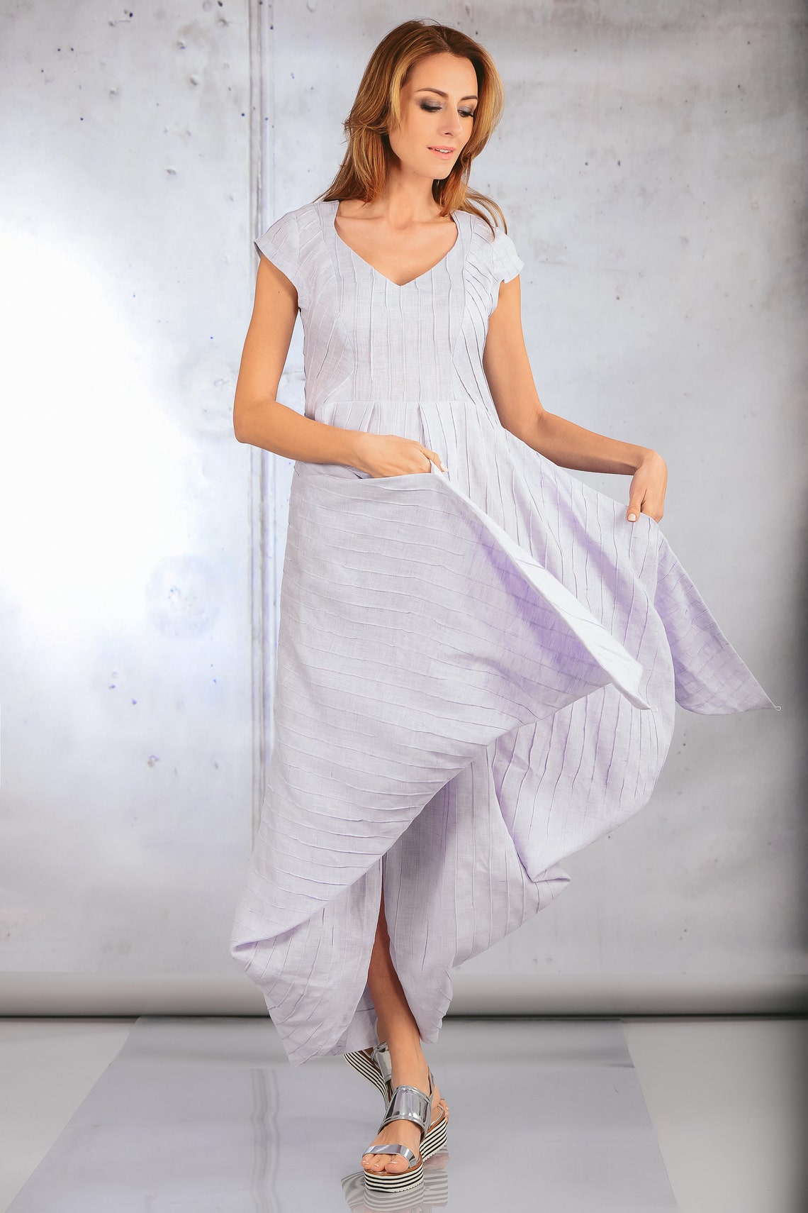 Unique Linen Dress / Long Dress for Women / Linen Dress / | Etsy