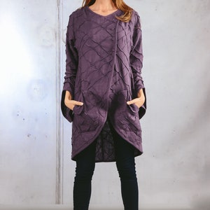 Violet Long Jacket / Linen Clothing / Violet Blazer for Women / Linen ...