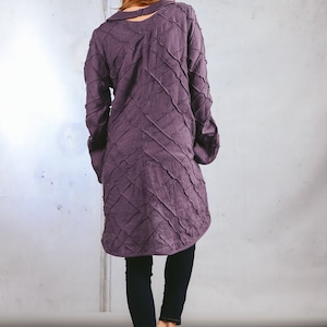Violet Long Jacket / Linen Clothing / Violet Blazer for Women / Linen ...