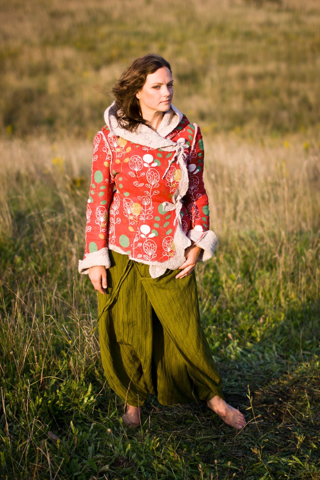 Bohemian Felt Jacket / Reversible Jacket / Blazer Jacket / Wool Linen ...