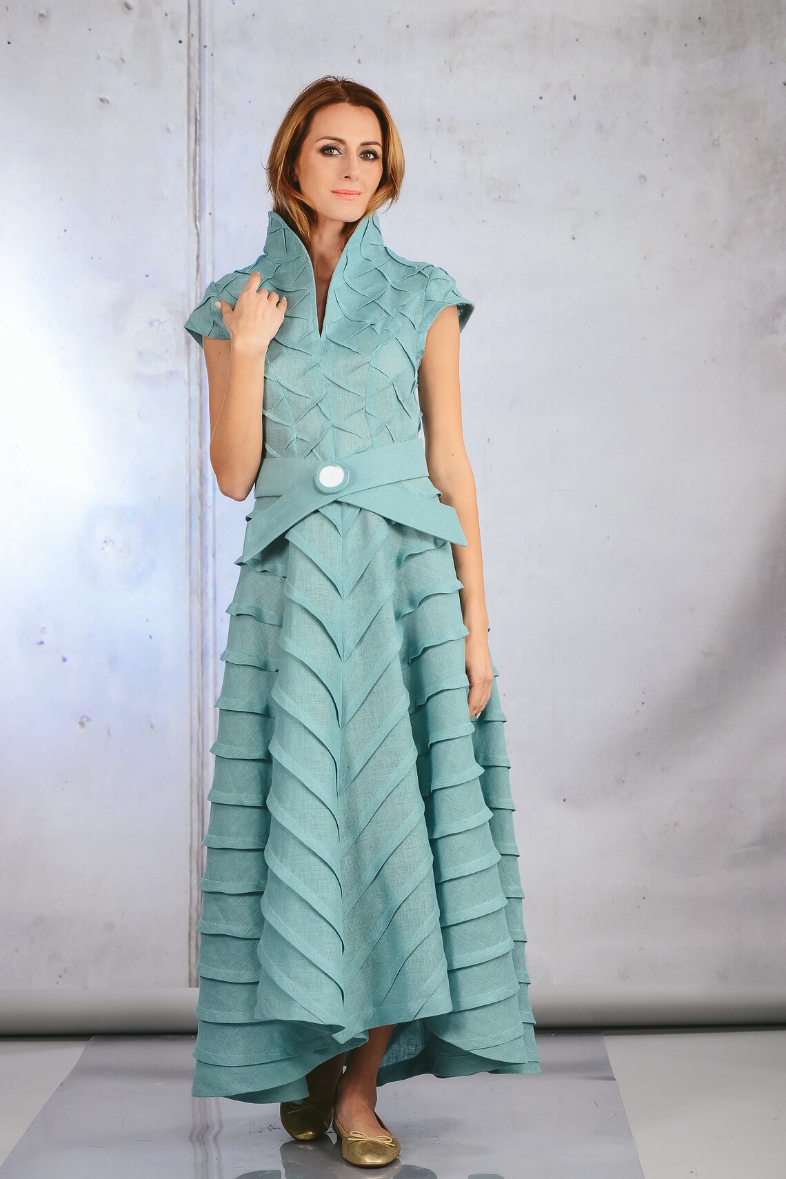 Unique Linen Dress / Aistefashion / Cocktail Dress / Long - Etsy