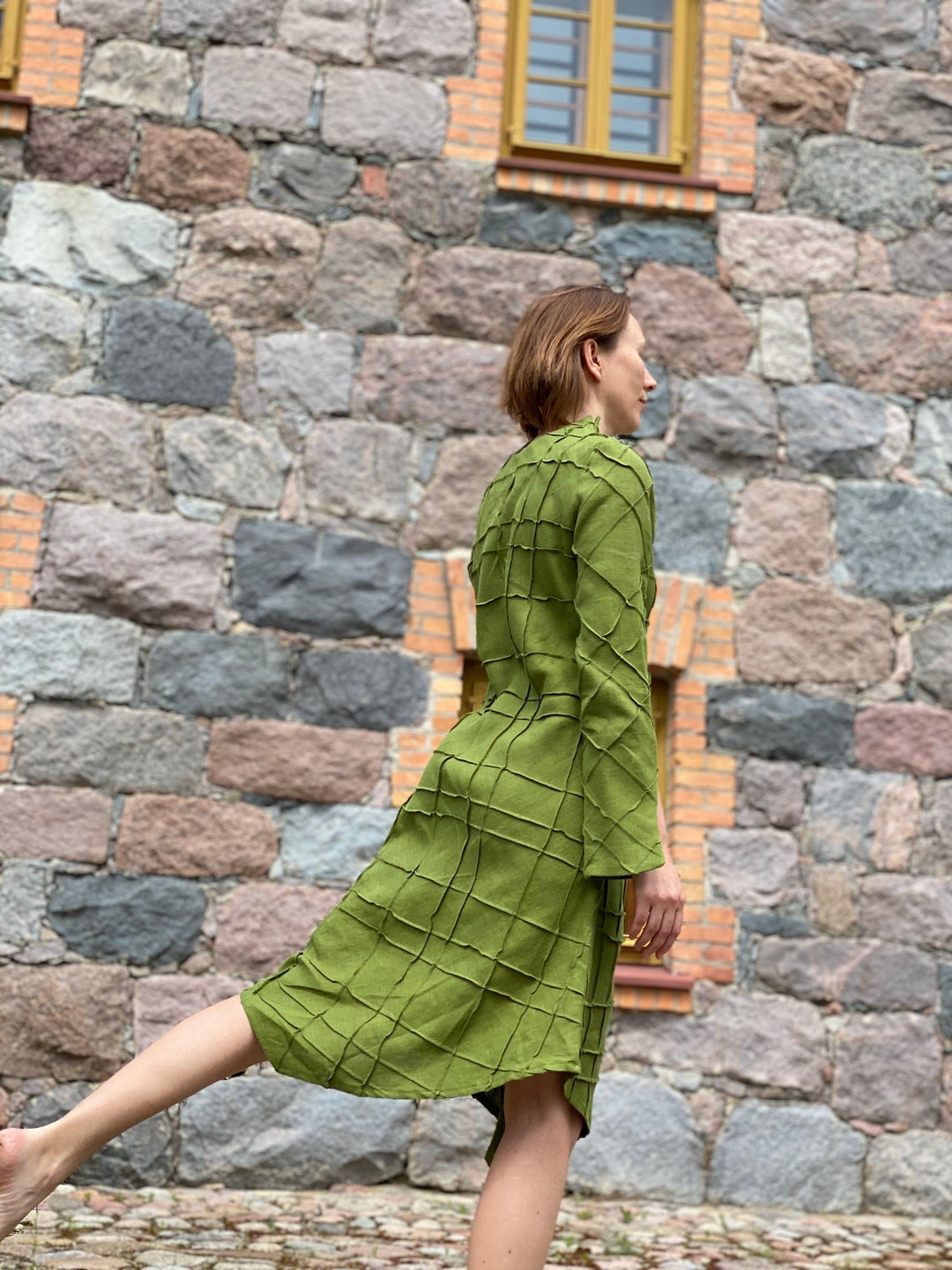 NEW Linen Dress, Blush Long Dress, Oversized, Toga Dress, Linen Dress ...