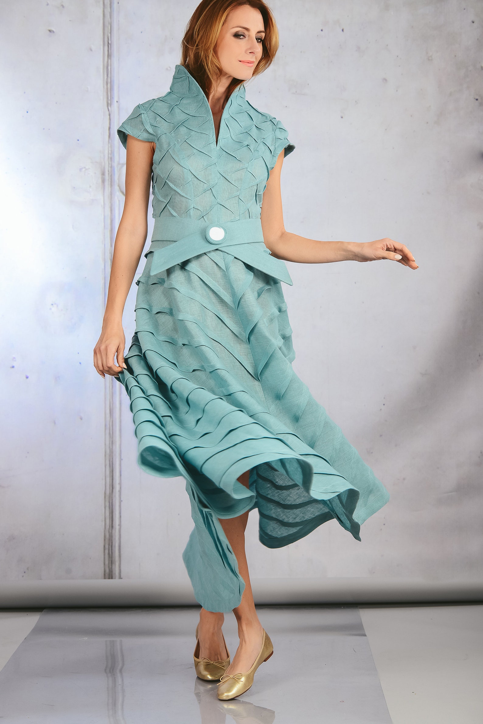 Unique Linen Dress / Aistefashion / Cocktail Dress / Long | Etsy