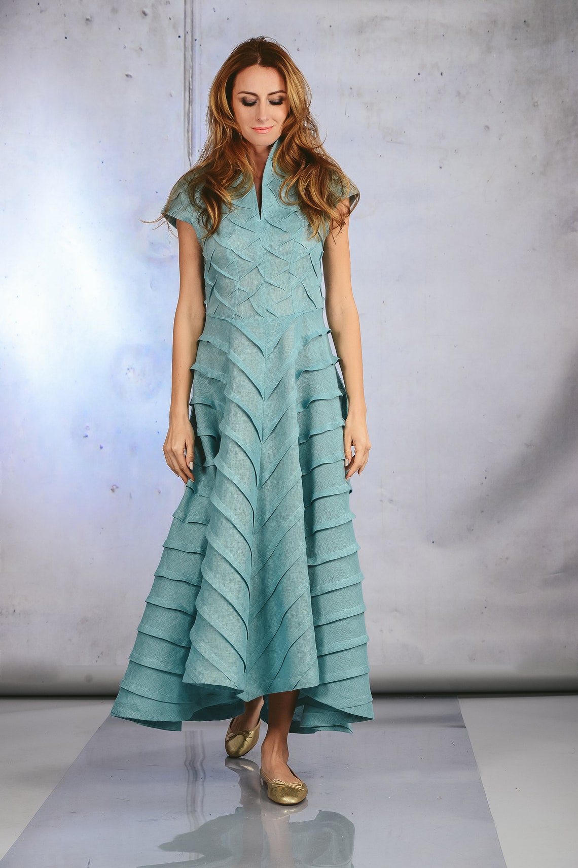 Unique Linen Dress / Aistefashion / Cocktail Dress / Long - Etsy