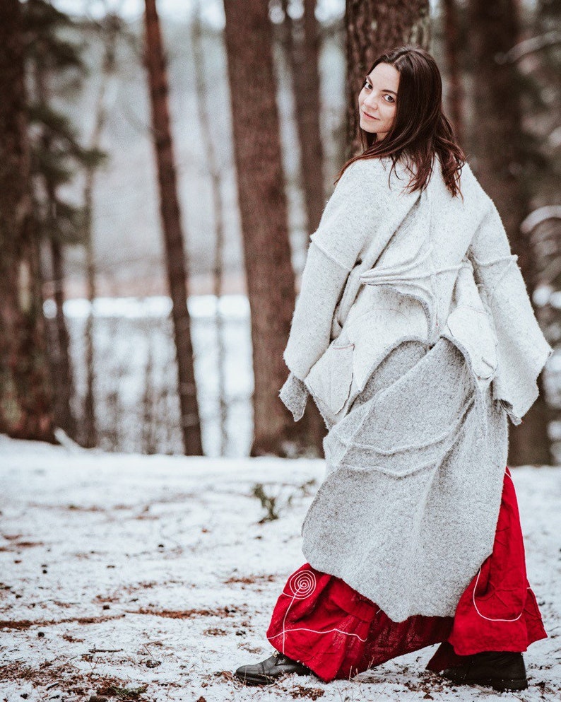 Historical Reversible Felt Wool Coat Jacket Long Handmade by | Etsy