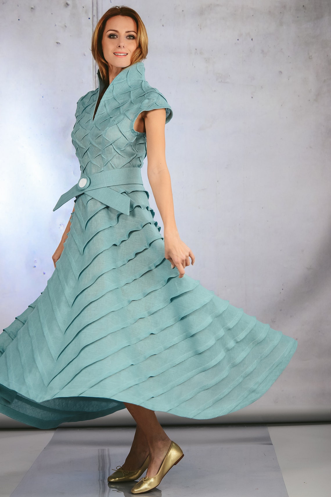 Unique Linen Dress / Aistefashion / Cocktail Dress / Long - Etsy