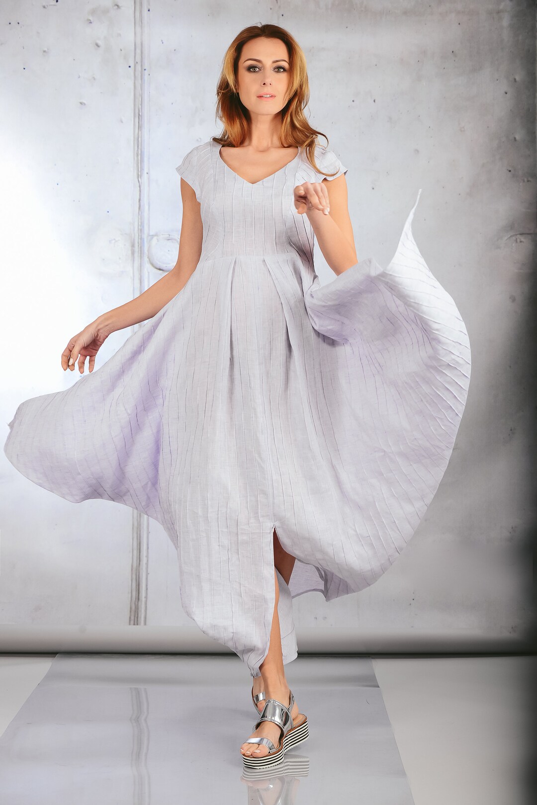 Unique Linen Dress / Long Dress for Women / Linen Dress / Bohemian ...