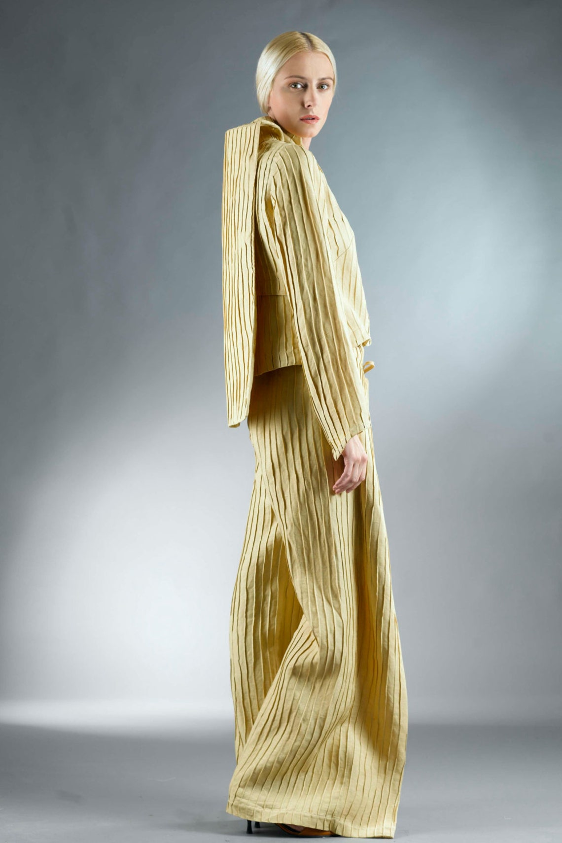 Yellow Linen Jacket. Unique, Modern, Natural and Inspiring. - Etsy