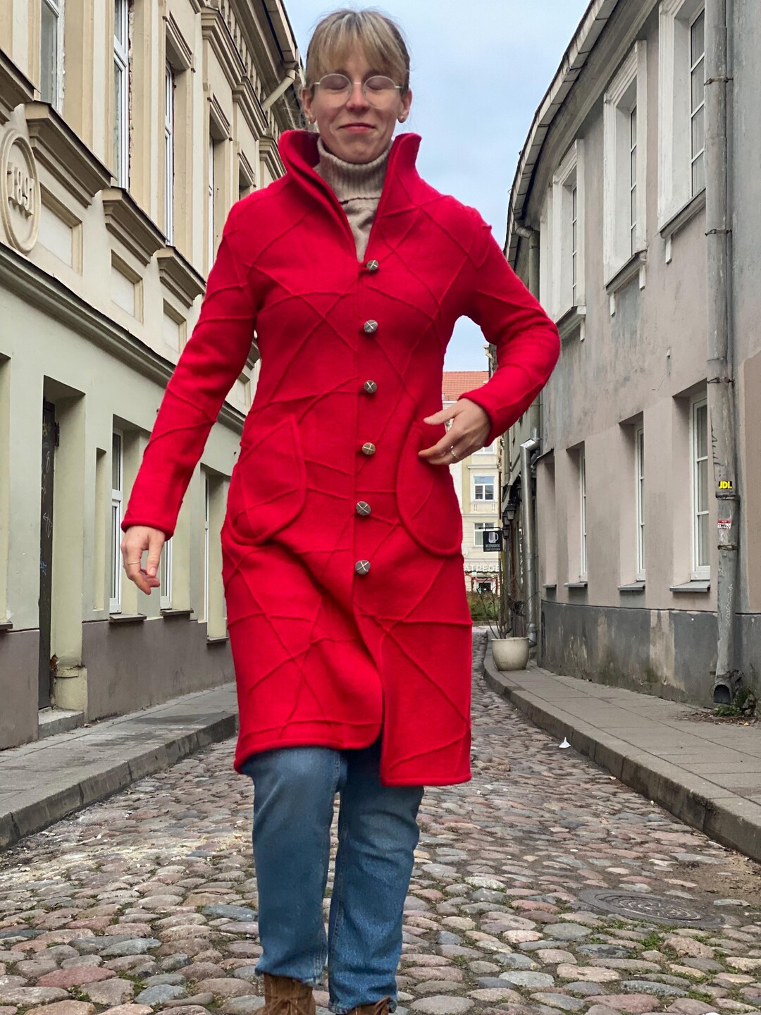 Aiste Anaite Unique Light Red Coat Any Colors / Avant Garde / Women ...