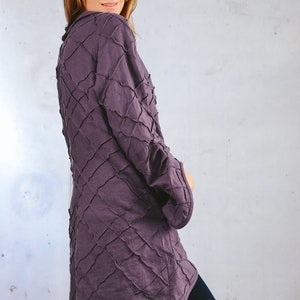 Violet Long Jacket / Linen Clothing / Violet Blazer for Women / Linen ...