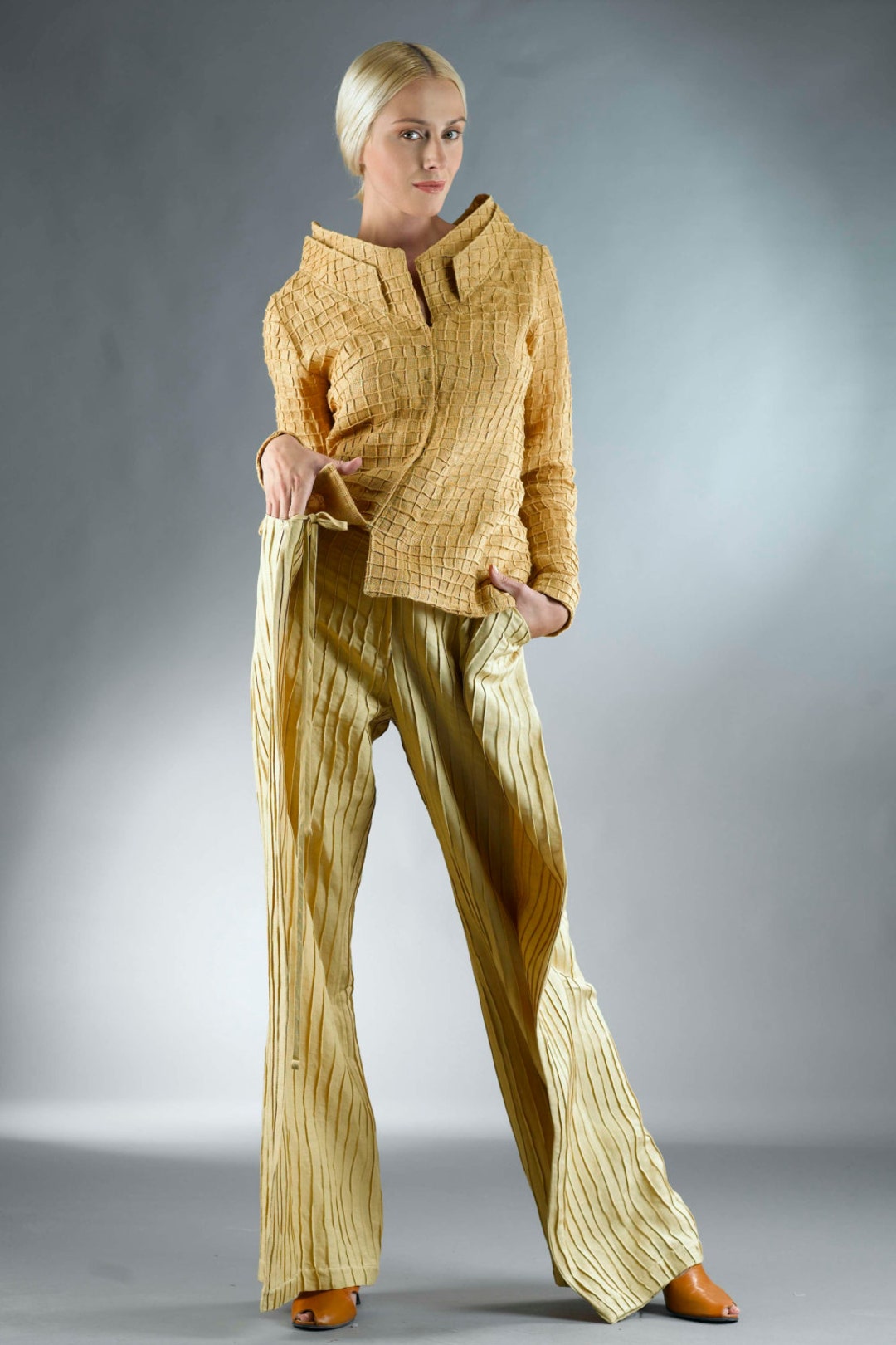 Linen Jacket / Jackets for Women / Yellow Top / Linen Shirt Jacket ...