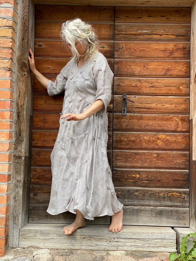 Unique Linen Dress Reversible Dress Evening Dress | Etsy