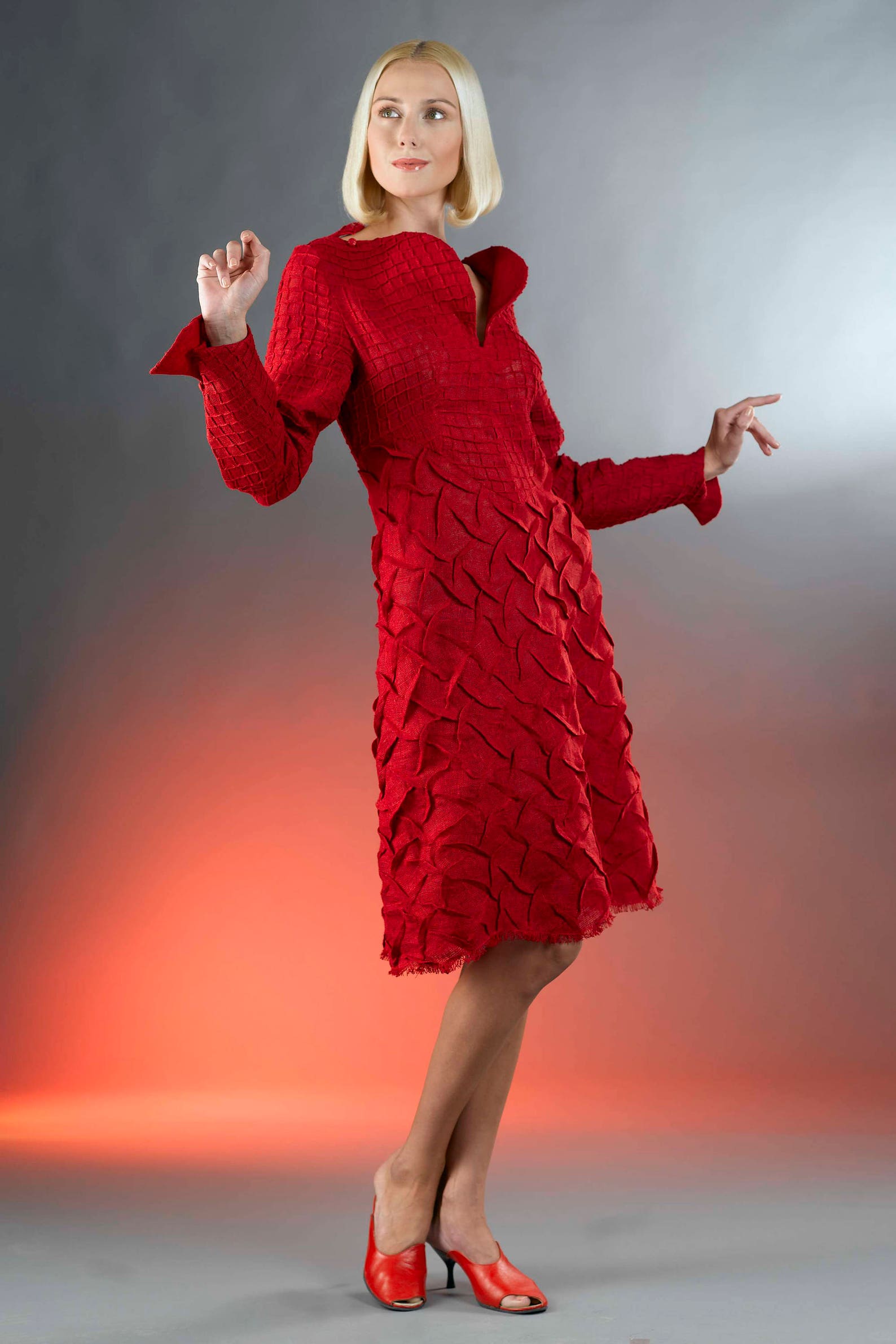 Red Linen Dress.delicate, Romantic and Unique Dress. Natural and ...