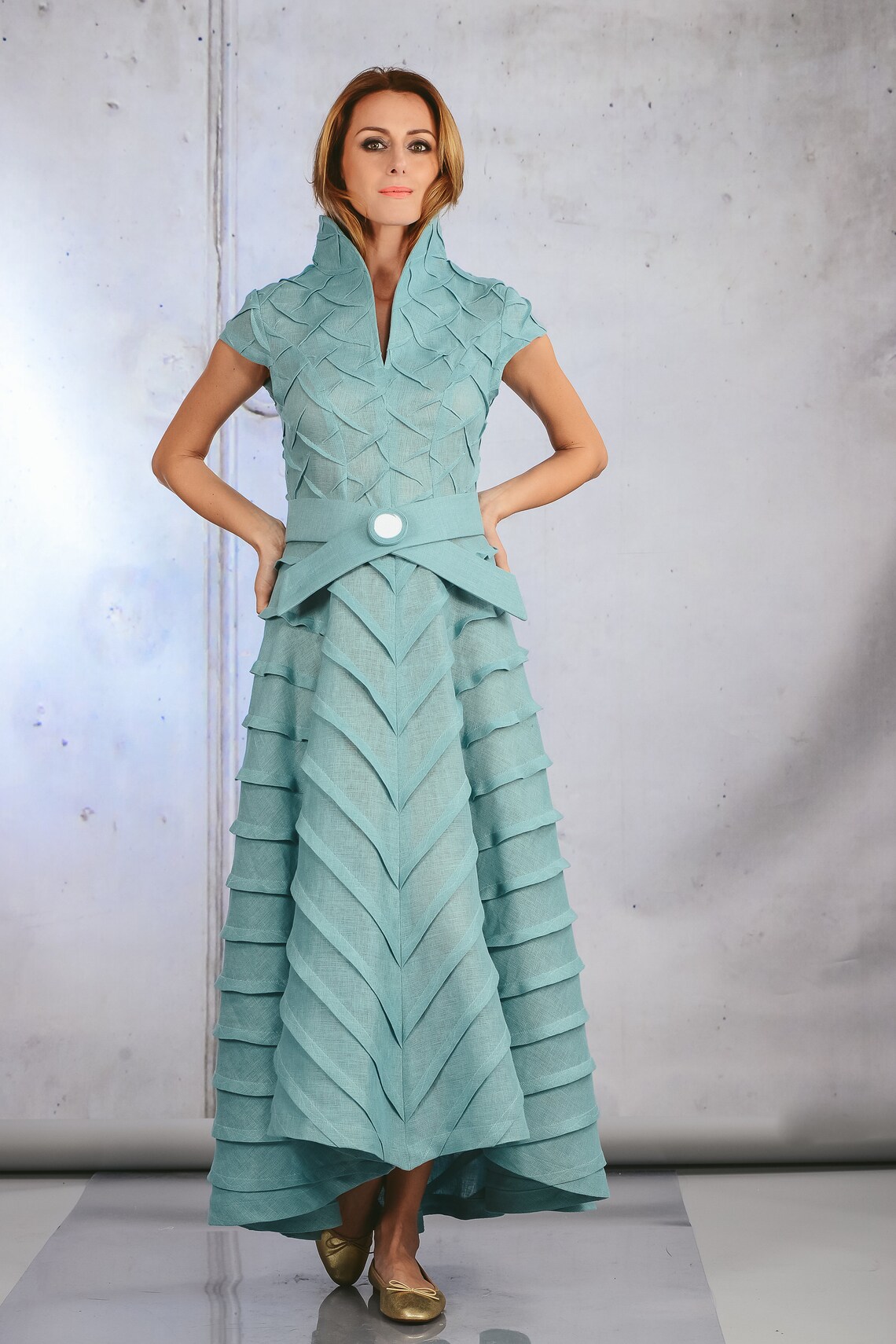 Unique Linen Dress / Aistefashion / Cocktail Dress / Long - Etsy