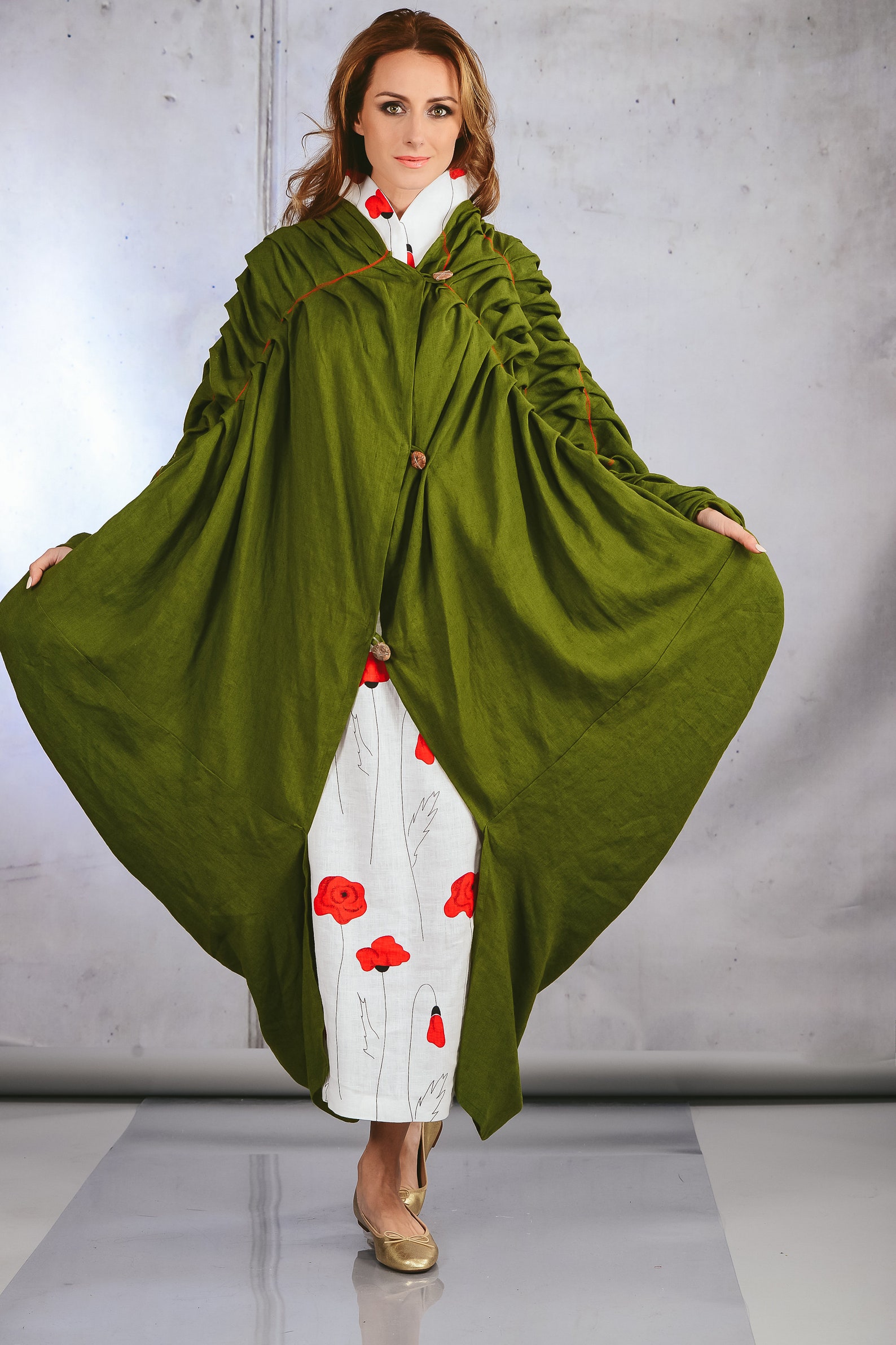 Bohemian Long Linen Coat for Women ~ Unique Coat for Women ~ Coat Dress ...