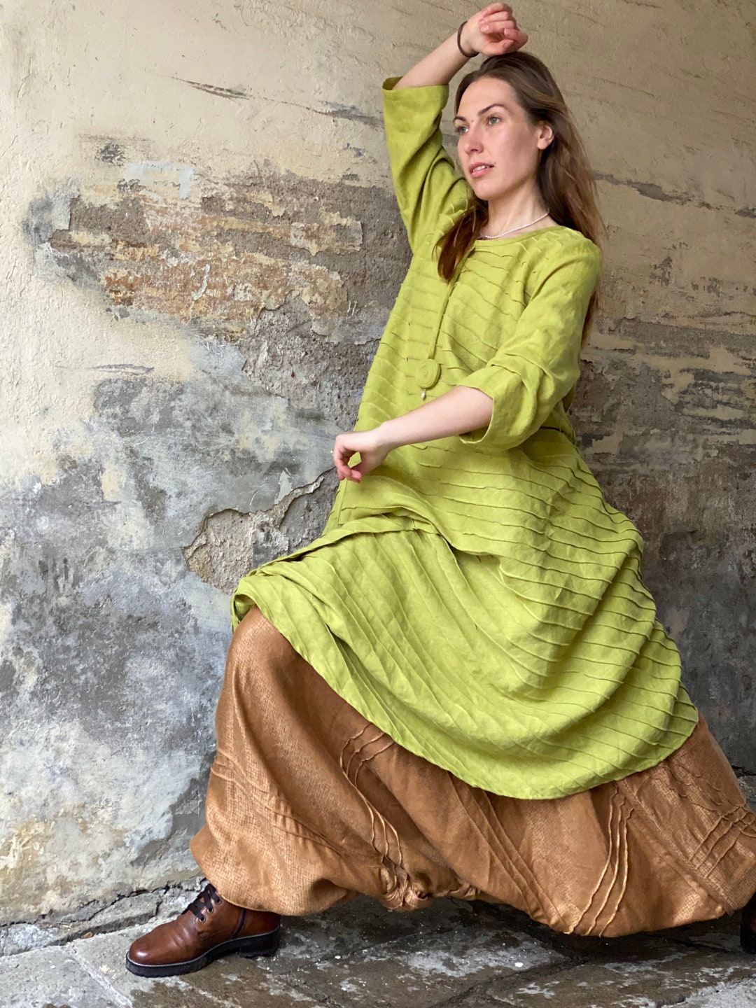 Original Unique Linen Dress, Oversized, Toga Dress, Tunic Dress, Both ...